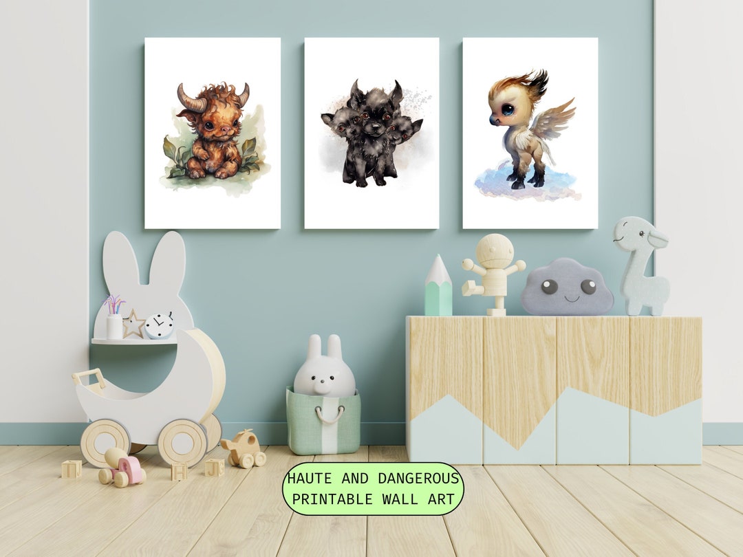 Mythology Nursery Art Printable Set of 3, DIY Nursery Decor, Baby ...