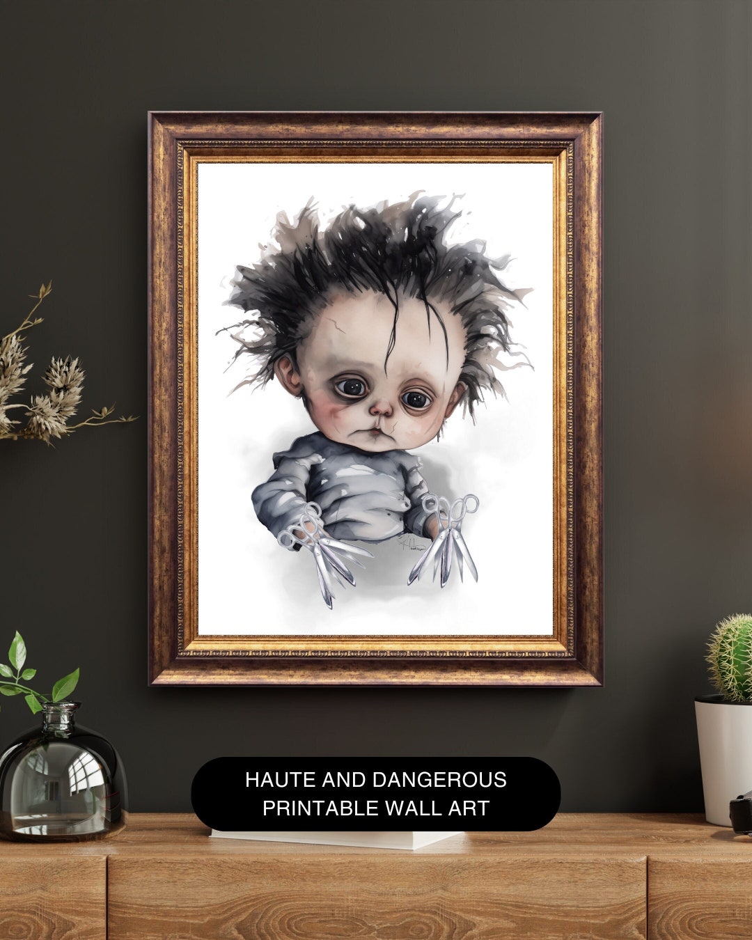 Baby Edward Scissors Printable, Nursery Decor, Occult Art Print ...