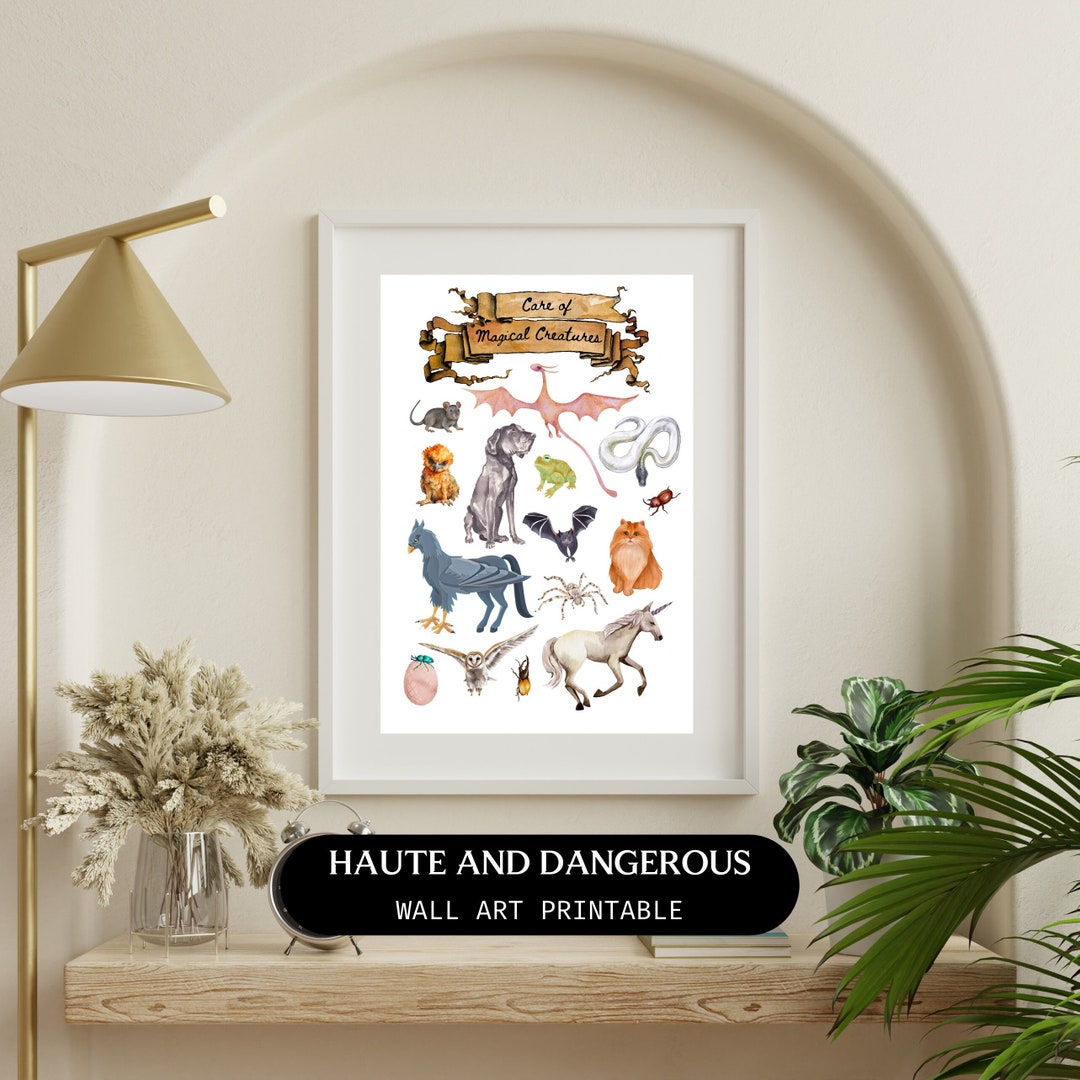 Magic Creatures Chart Print | Magical Watercolor Printable Wall Art ...