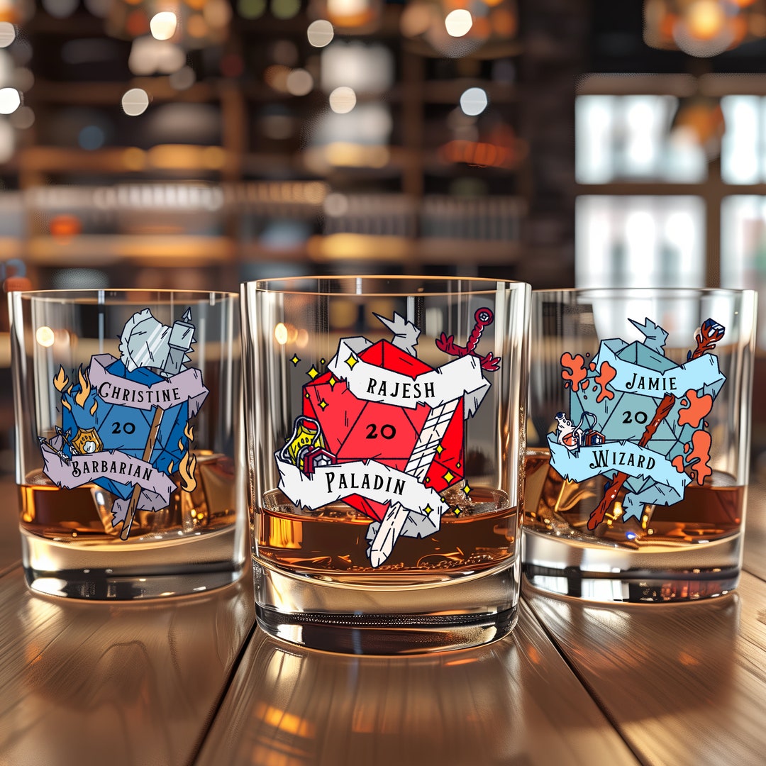Personalized Dnd Whiskey Glass With Name / Class, Customizable Dungeons ...