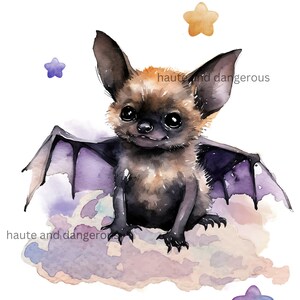 Set of 3 Baby Bat Bats Printable, Nursery Decor, Digital Download Wall ...