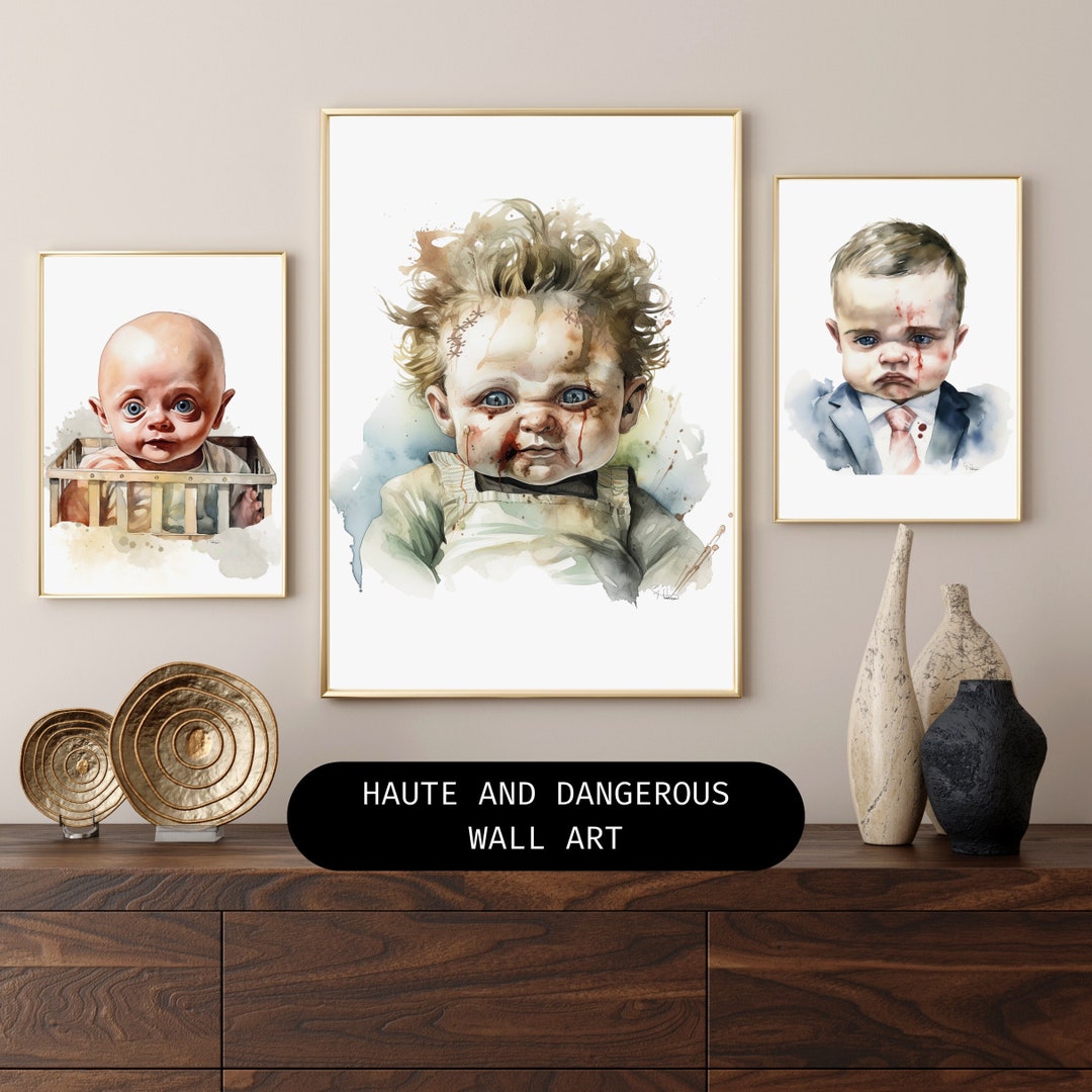 Set of 3 Baby Slashers Printable, Digital Download Wall Art, Horror ...