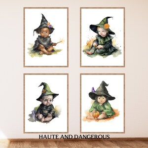Baby Witch Nursery Printable Art Set, Witches Magical Wizarding Prints ...