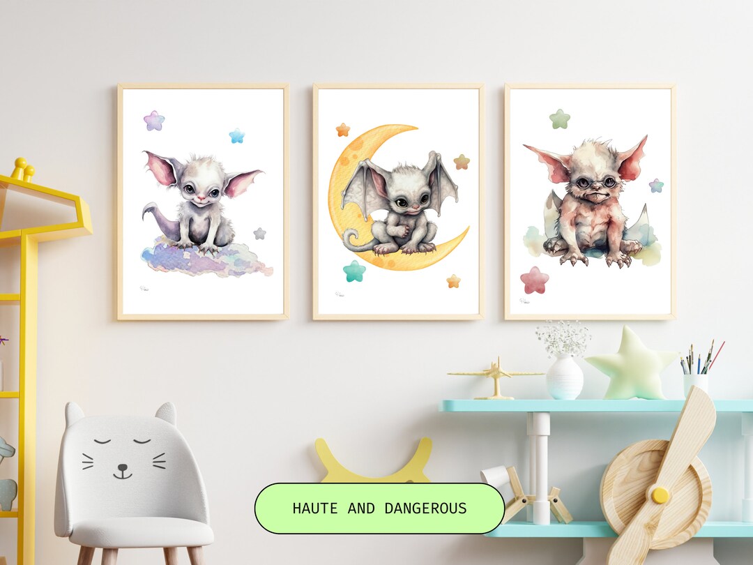 Set of 3 Gargoyle Printable, Nursery Decor, Digital Download Wall Art ...