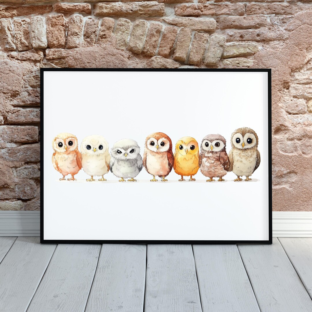 Owl Nursery Print Watercolor Art, DIY Nursery Decor, Baby Hedwig Owl ...