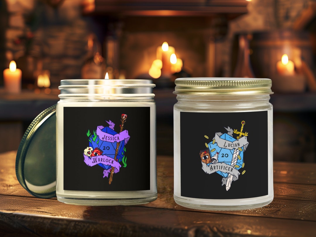 Personalized Dnd Scented Candle With Name / Class, Customizable ...