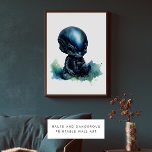 Set of 3 Baby Xenomorph Alien Printable Digital Download Wall - Etsy