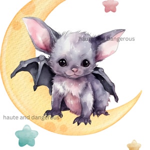Set of 3 Baby Bat Bats Printable, Nursery Decor, Digital Download Wall ...