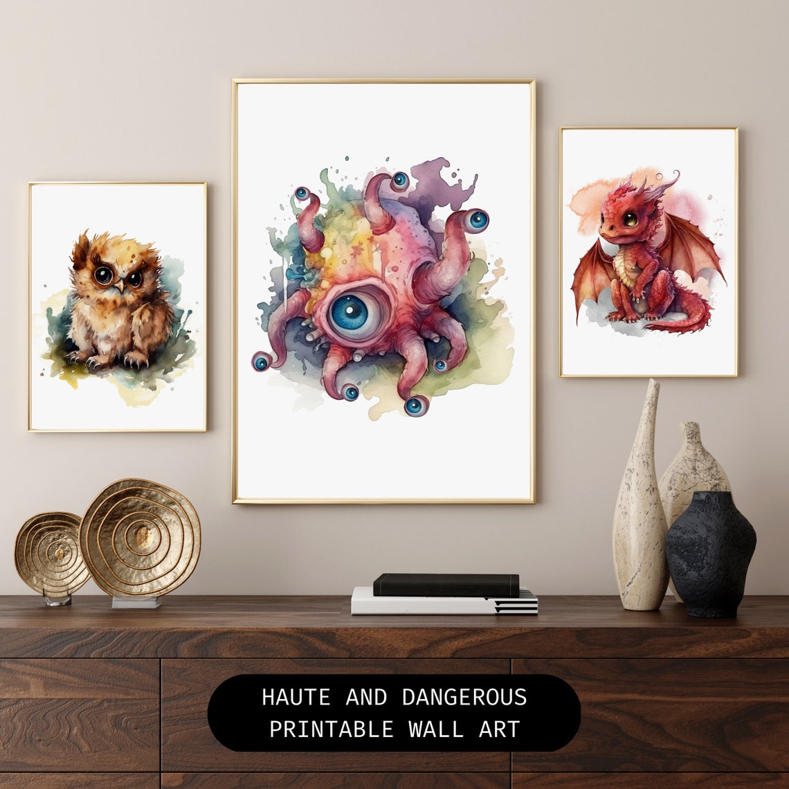 Baby Dnd Monster Printable Art Set of 3, Nursery Decor, Dungeon and ...