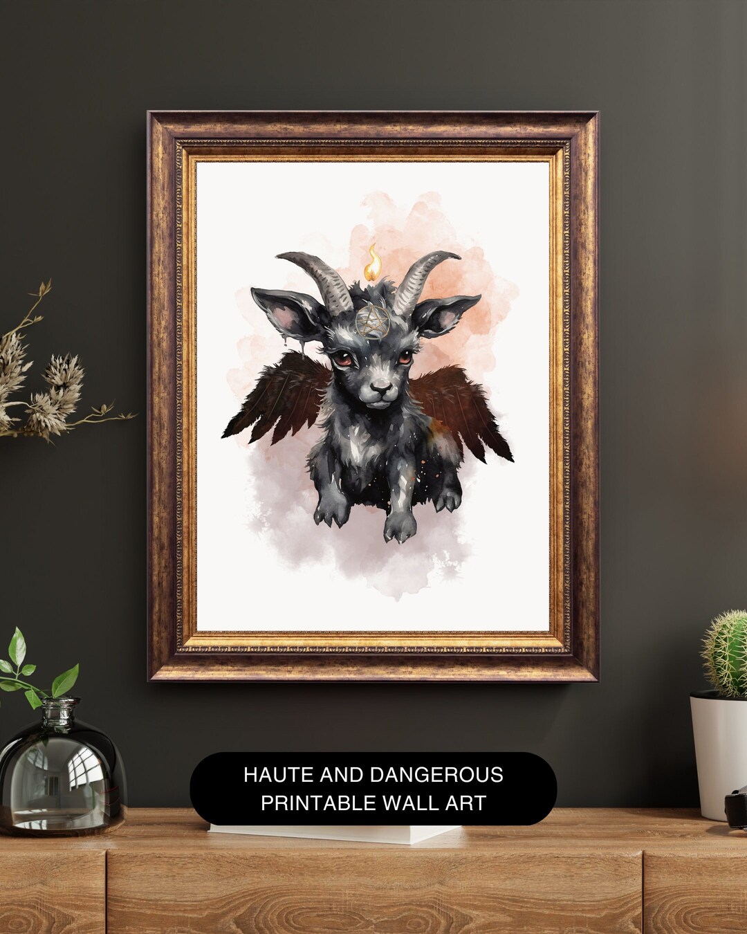 Baby Baphomet Printable, Black Phillip Print, Occult Art, Digital ...