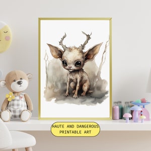 Cryptid Nursery Art Printable Set of 5, DIY Nursery Decor, Baby ...