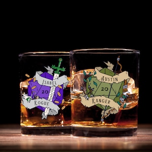 Personalized Dnd Whiskey Glass With Name / Class, Customizable Dungeons ...