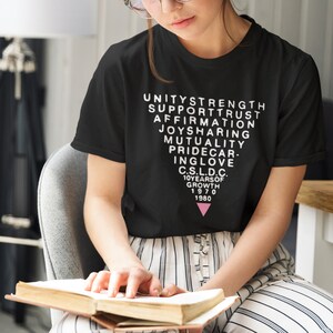 Pride Caring Love Triangle | Vintage Poster Gay Liberation Pink ...