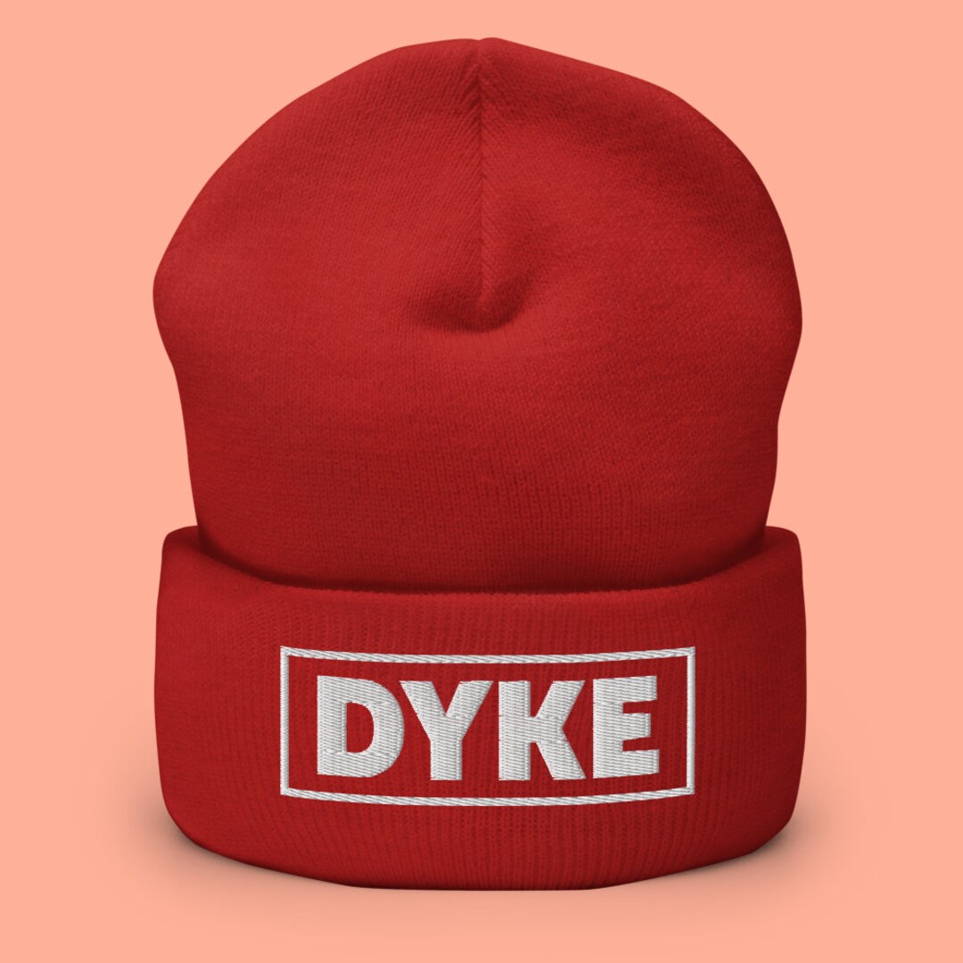DYKE Embroidered Beanie Nonbinary Winter Clothing LGBTQ Style Gay Pride ...
