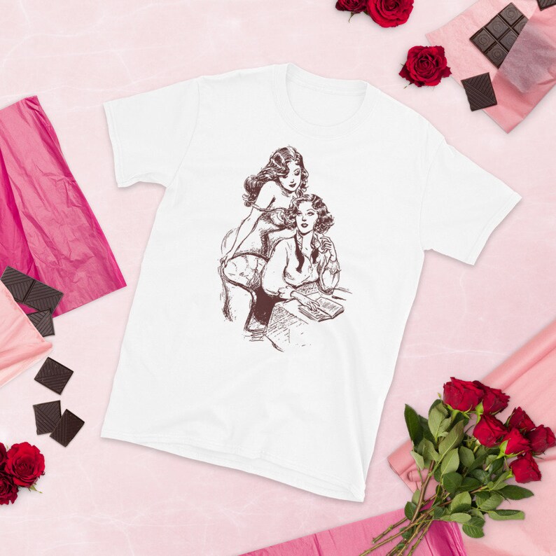 Two Girls Cartoon Vintage Remix Lesbo Queer Sappho Saphic | Etsy