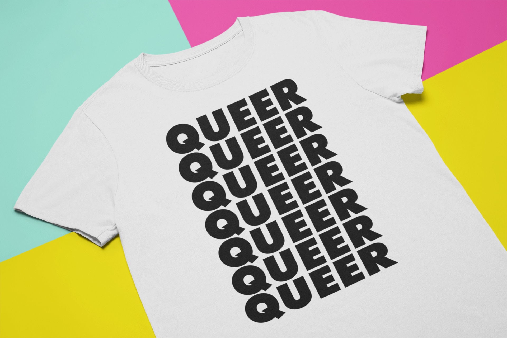 Queer Repeat Queer T-shirt Queer outfit Tomboy Streetwear | Etsy