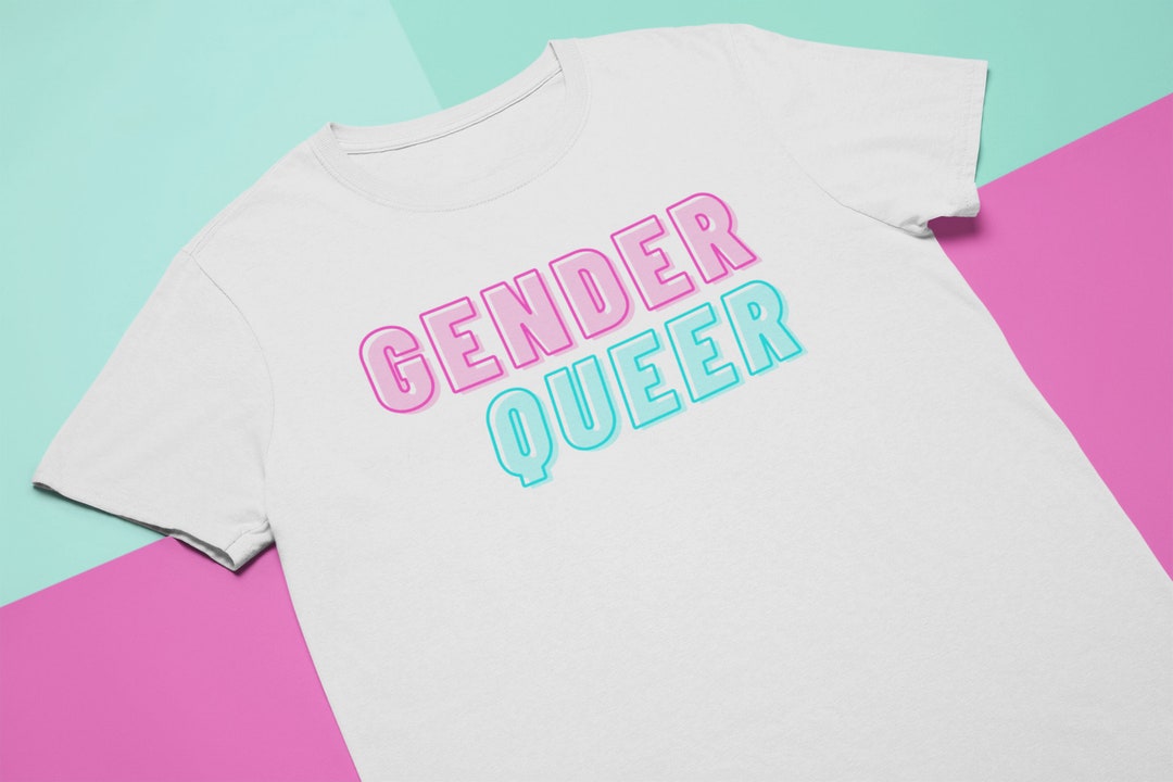 Gender Queer Shirt | They/them Nonbinary Pronouns Gay Pride LGBTQ+ ...