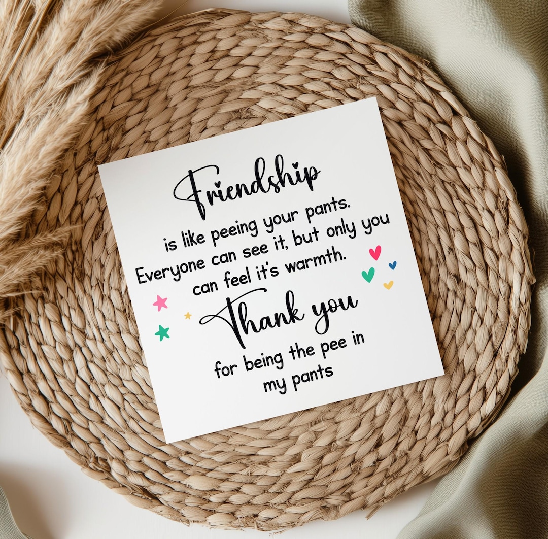 Funny Birthday Card for Friend: Peeing Pants Friendship Card - Etsy UK