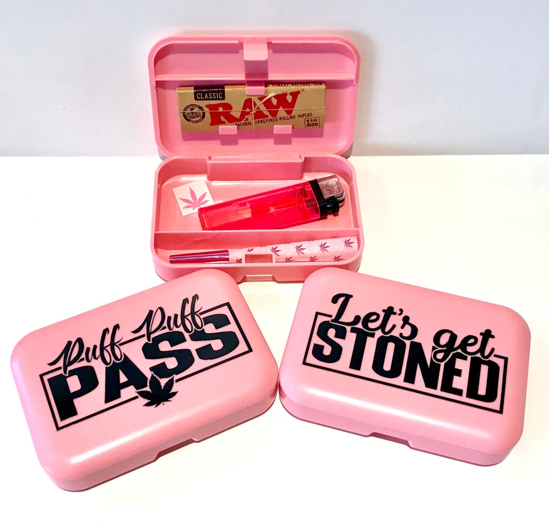 Puff Puff Pass Stash Box Pink Smoke Kit Lets Get Stoned - Etsy