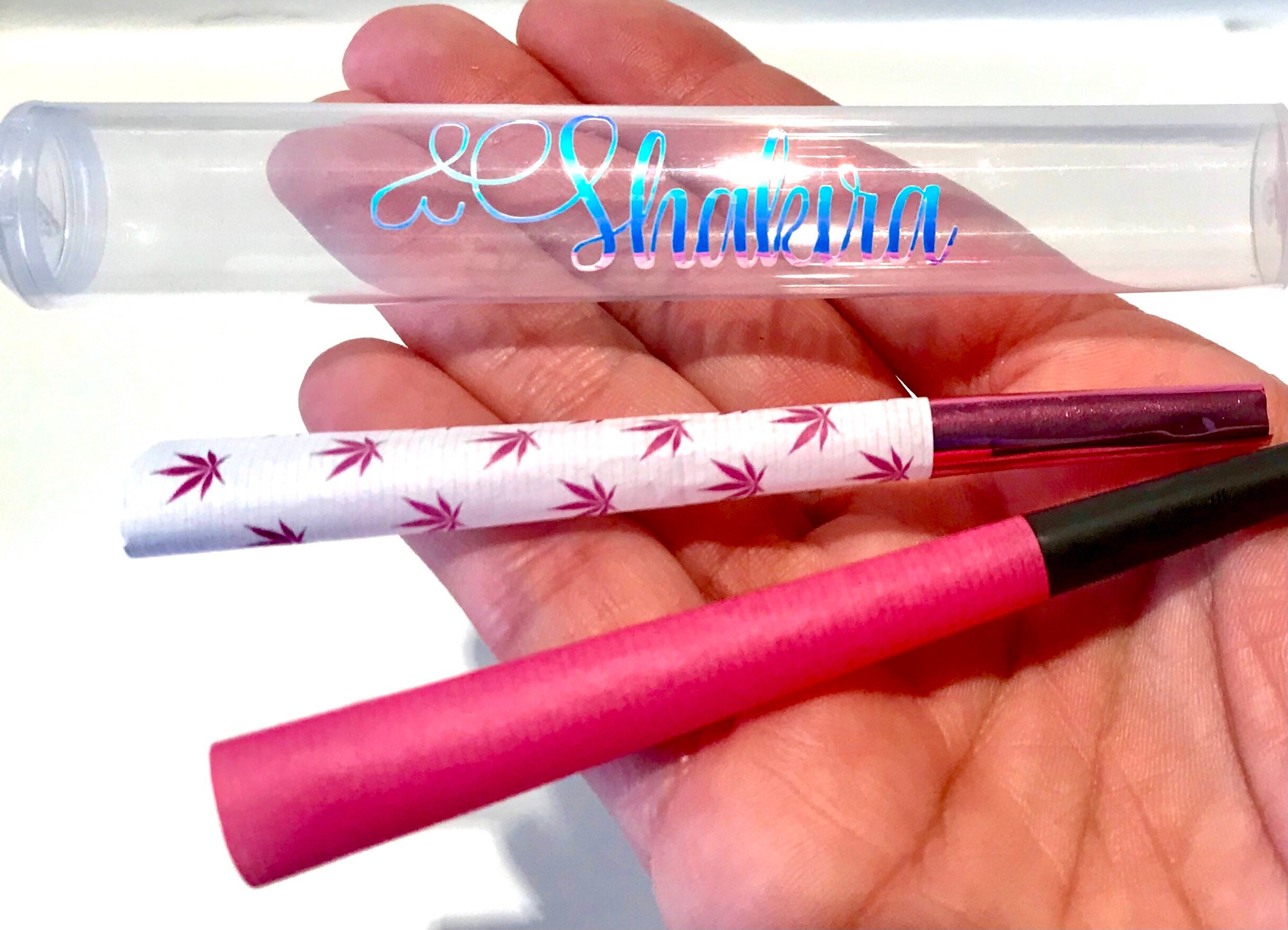 Personalized Pre Roll Holder Pretty Pink Pre Rolled Cones | Etsy