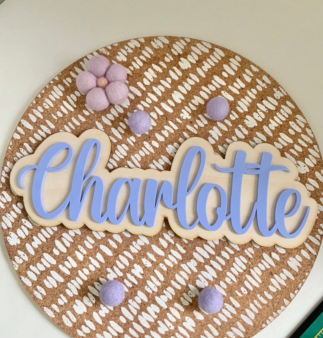 Layered Wood and Acrylic Door Sign / Personalised Room Sign / Nursery ...