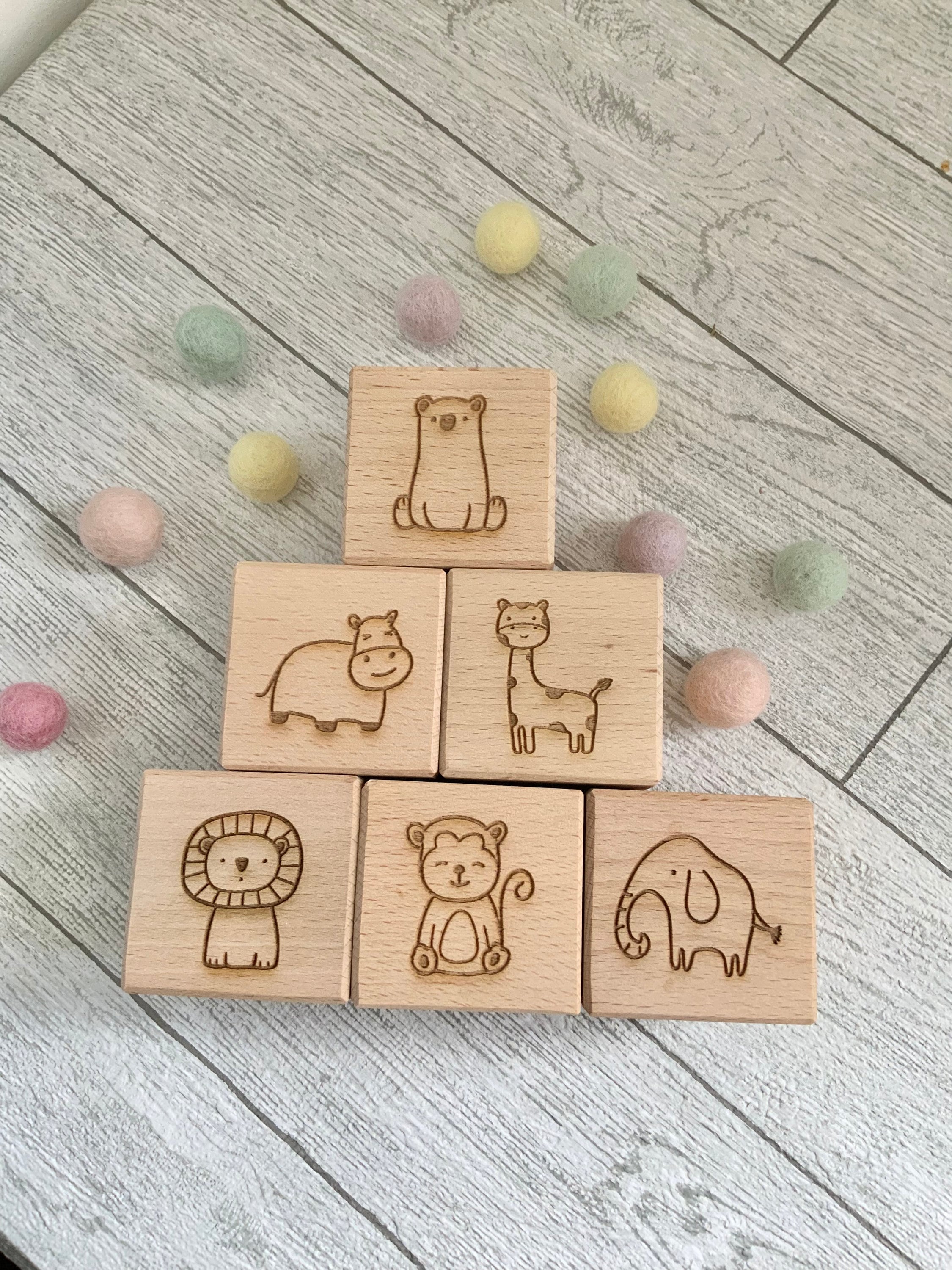 Personalised Jungle Themed Baby Blocks / Jungle / Safari - Etsy