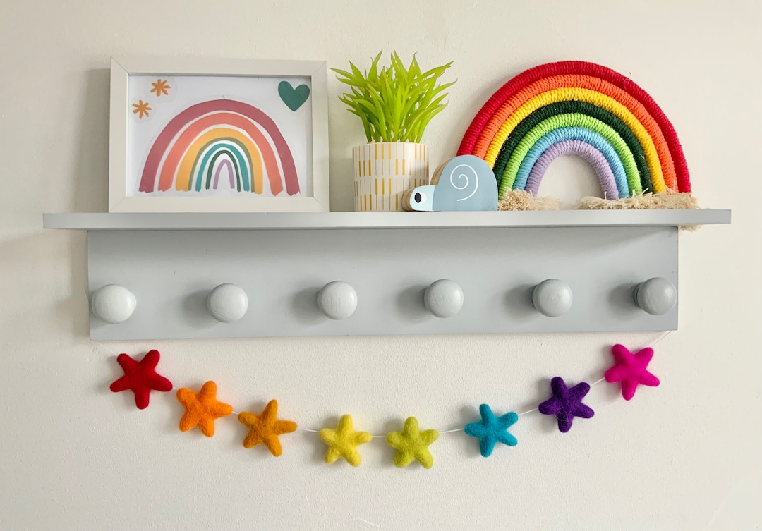 Bright Felt Star Garland / Felt Wool Bunting - Etsy