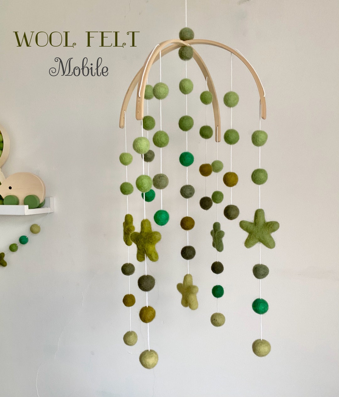 Jungle Themed Pom Pom Mobile / Nature Felt Ball Mobile - Etsy
