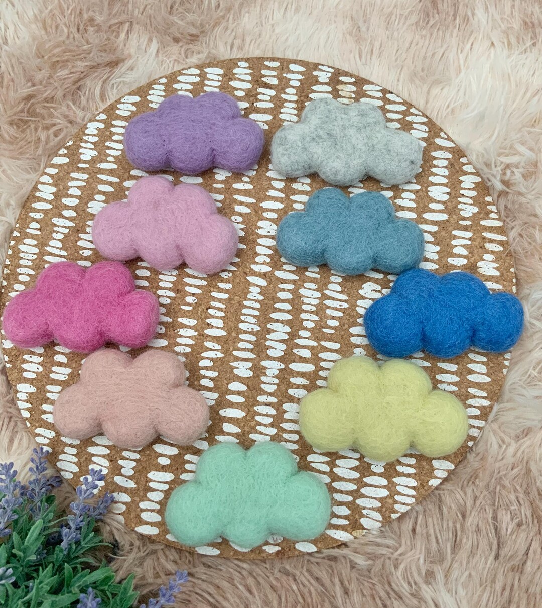 Craft Needle Felted Clouds / Clouds for Craft Projects/ Colourful ...
