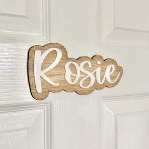 Layered Wood and Acrylic Door Sign / Personalised Room Sign / Nursery ...