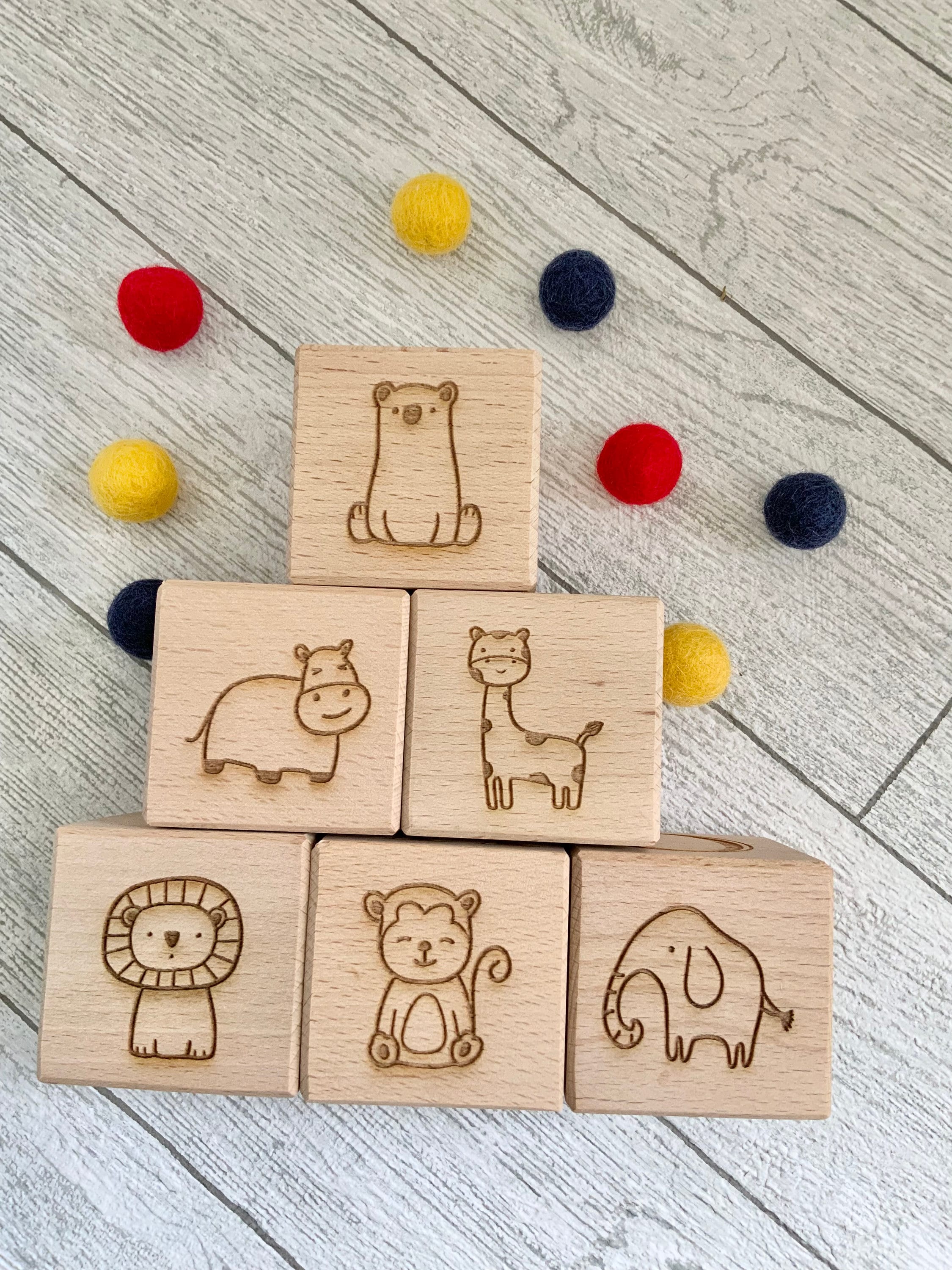 Personalised Jungle Themed Baby Blocks / Jungle / Safari - Etsy