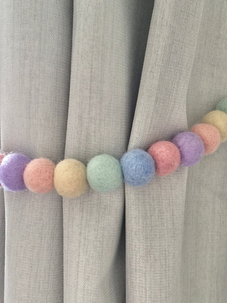Custom order felt ball tie back / design you own Pom Pom tie | Etsy