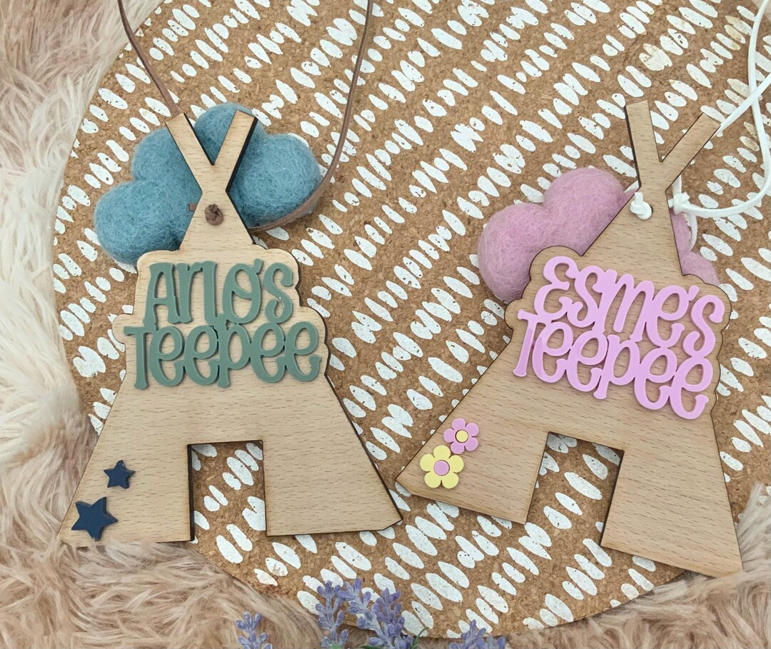 Personalised Wooden Teepee Sign / Custom Room Sign / Playroom Decor - Etsy