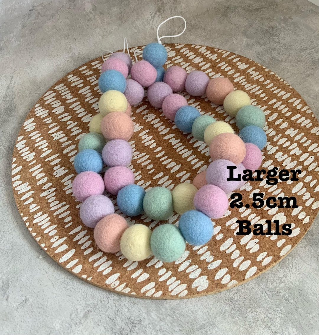 Pastel Rainbow Felt Ball Curtain Tie Back: 100% Wool, 2.5cm Balls - Etsy