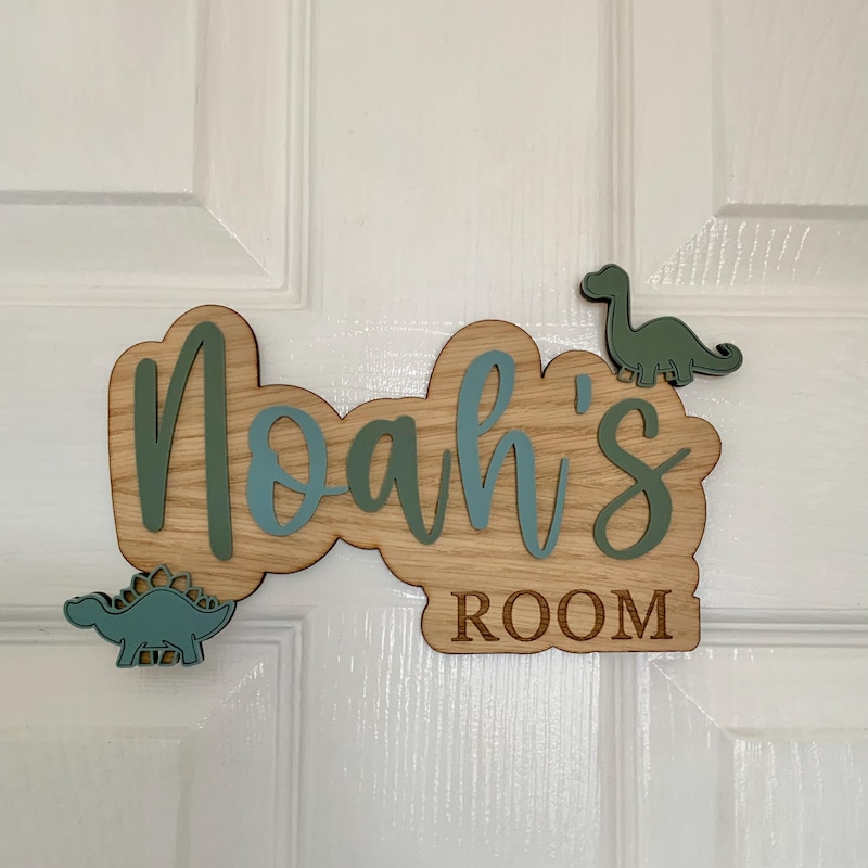 Custom Door Sign Dinosaur - Etsy UK