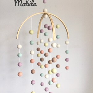 Pale Pastel Rainbow Pom Pom Baby Mobile Baby Girl Nursery - Etsy UK