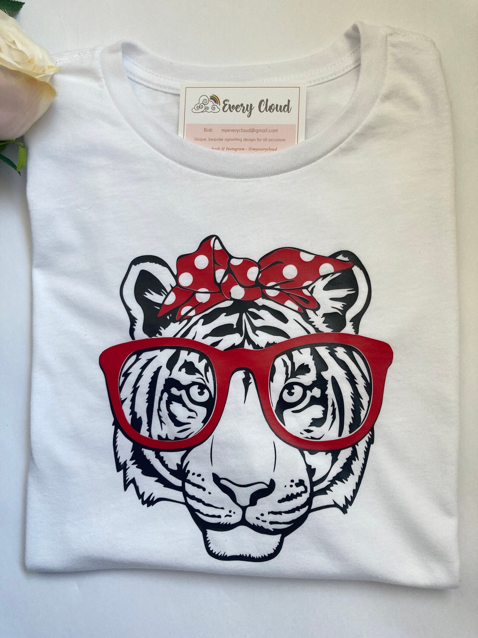 Tiger With Glasses, T-shirt, Tiger Face, Animal Print - Etsy UK