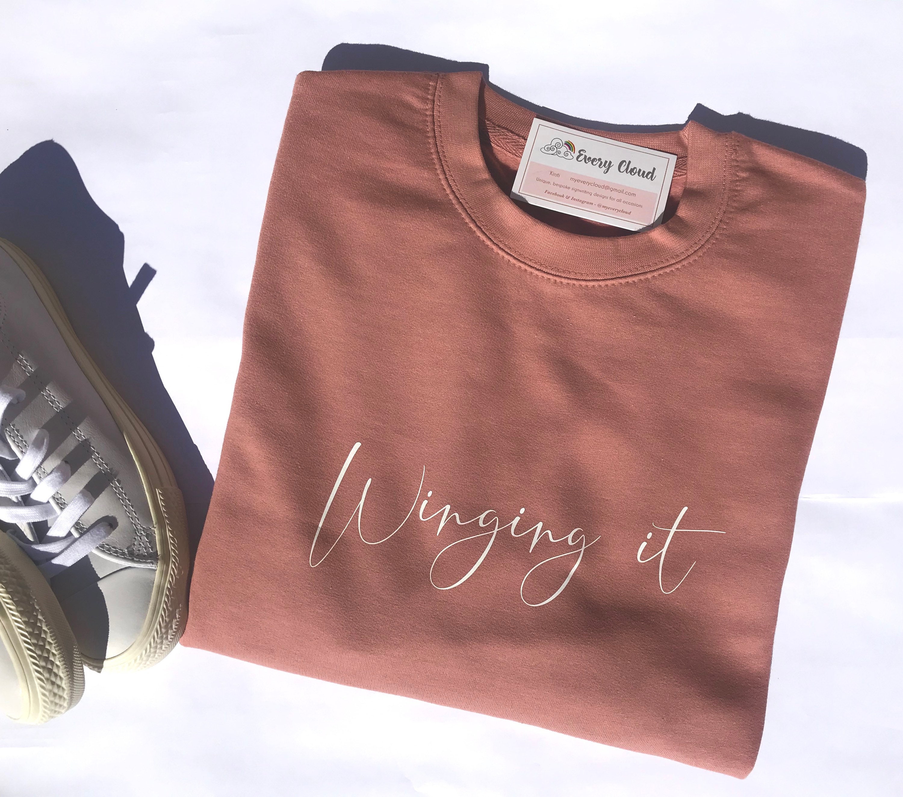 Winging it slogan sweatshirt quote jumper | Etsy