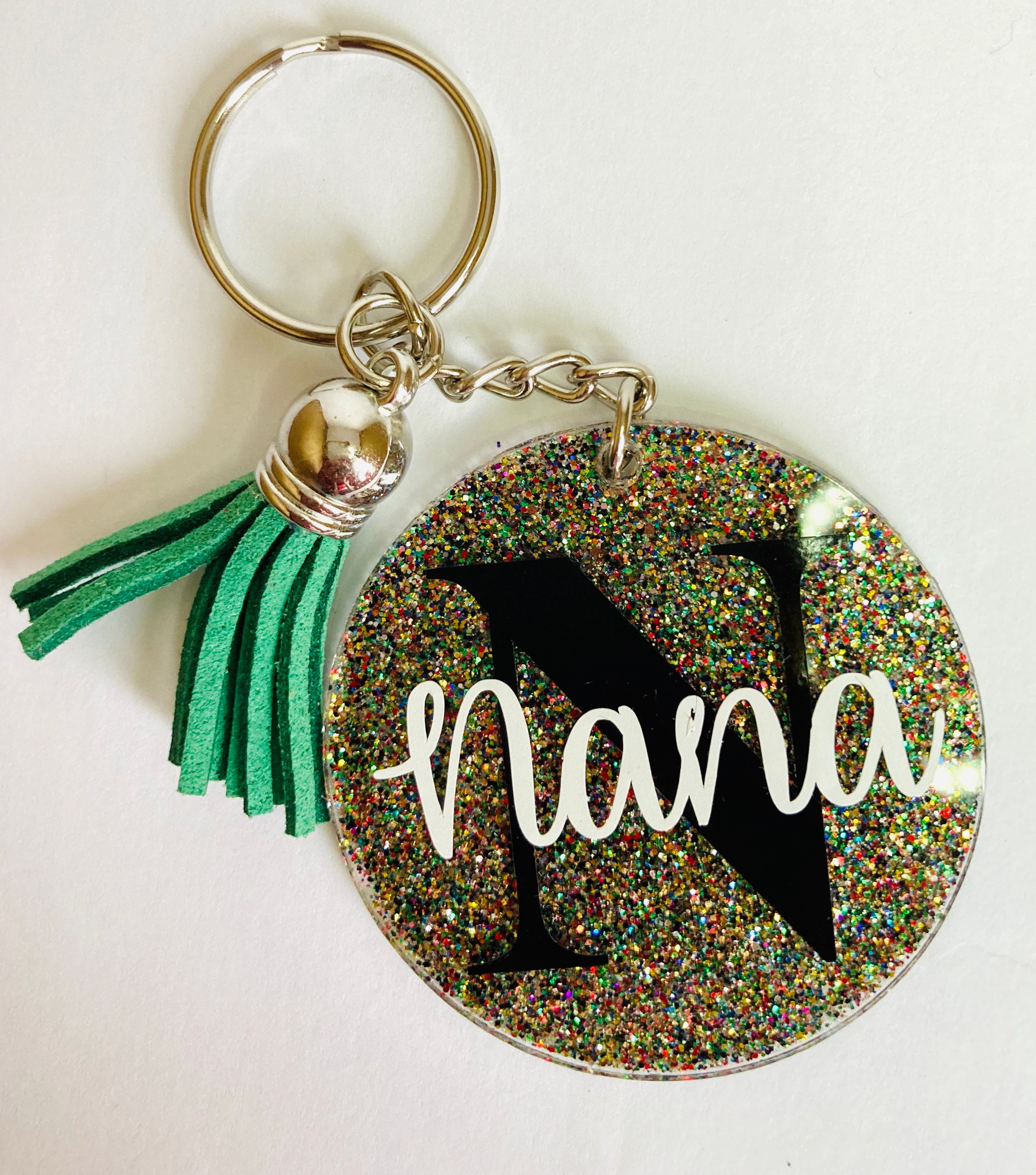 Glitter Keyring tassel Key chain Personalised keyring - Etsy.de