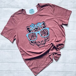Tiger With Glasses, T-shirt, Tiger Face, Animal Print - Etsy UK