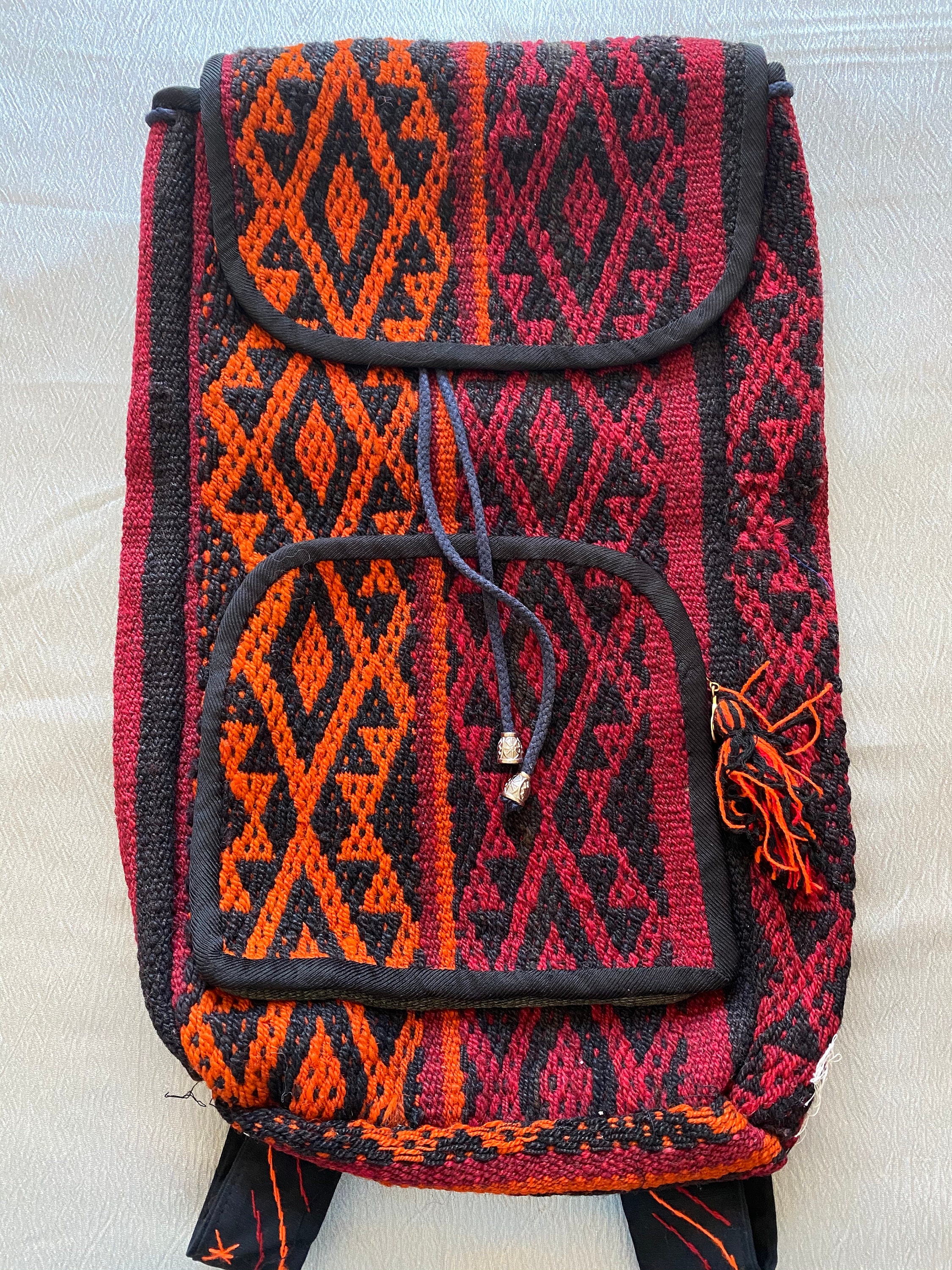 Buy Unisex Handwoven Wool Backpack in Persian Style Online in India - Etsy