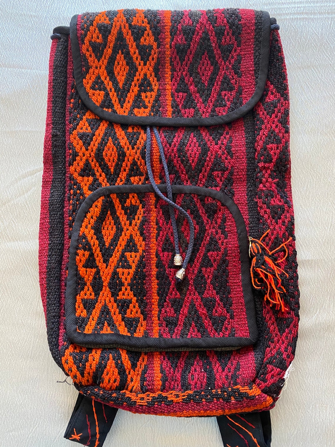 Buy Unisex Handwoven Wool Backpack in Persian Style Online in India - Etsy