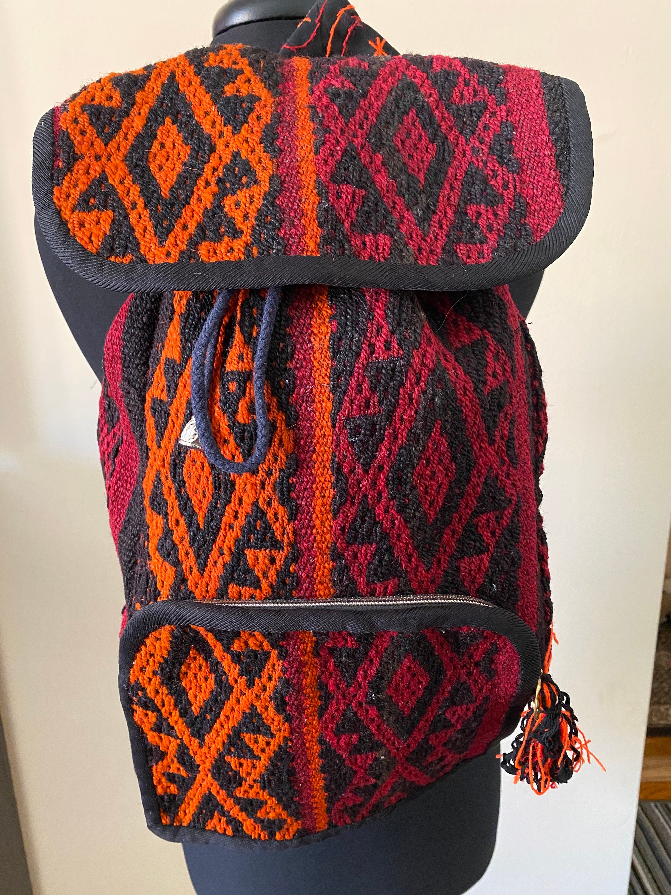 Buy Unisex Handwoven Wool Backpack in Persian Style Online in India - Etsy