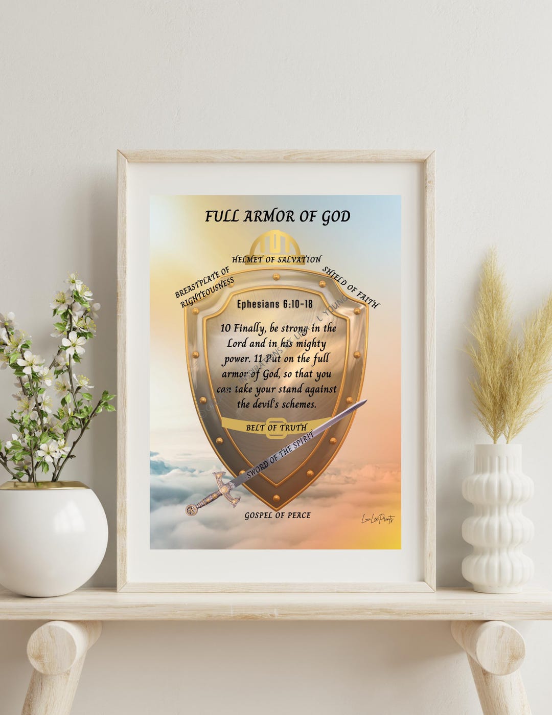 Ephesians 6 Wall Art Full Armor of God Bible Verse Wall Art Christian ...