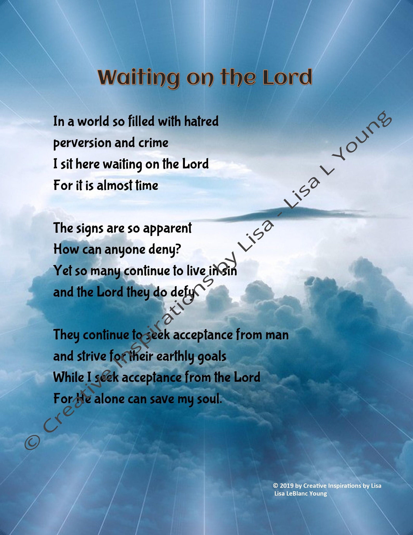 Original Christian Poem waiting on the Lord Great - Etsy
