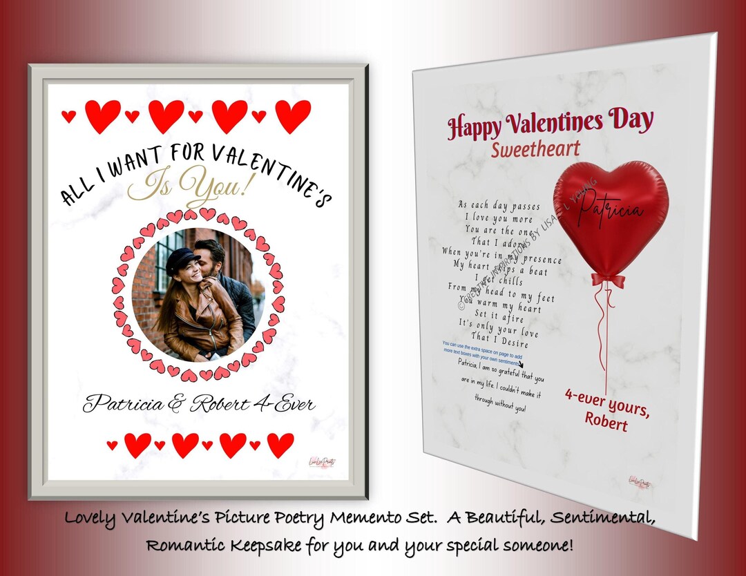 Editable Valentine Poem & Photo/ Printable Gift YOU Personalize ...