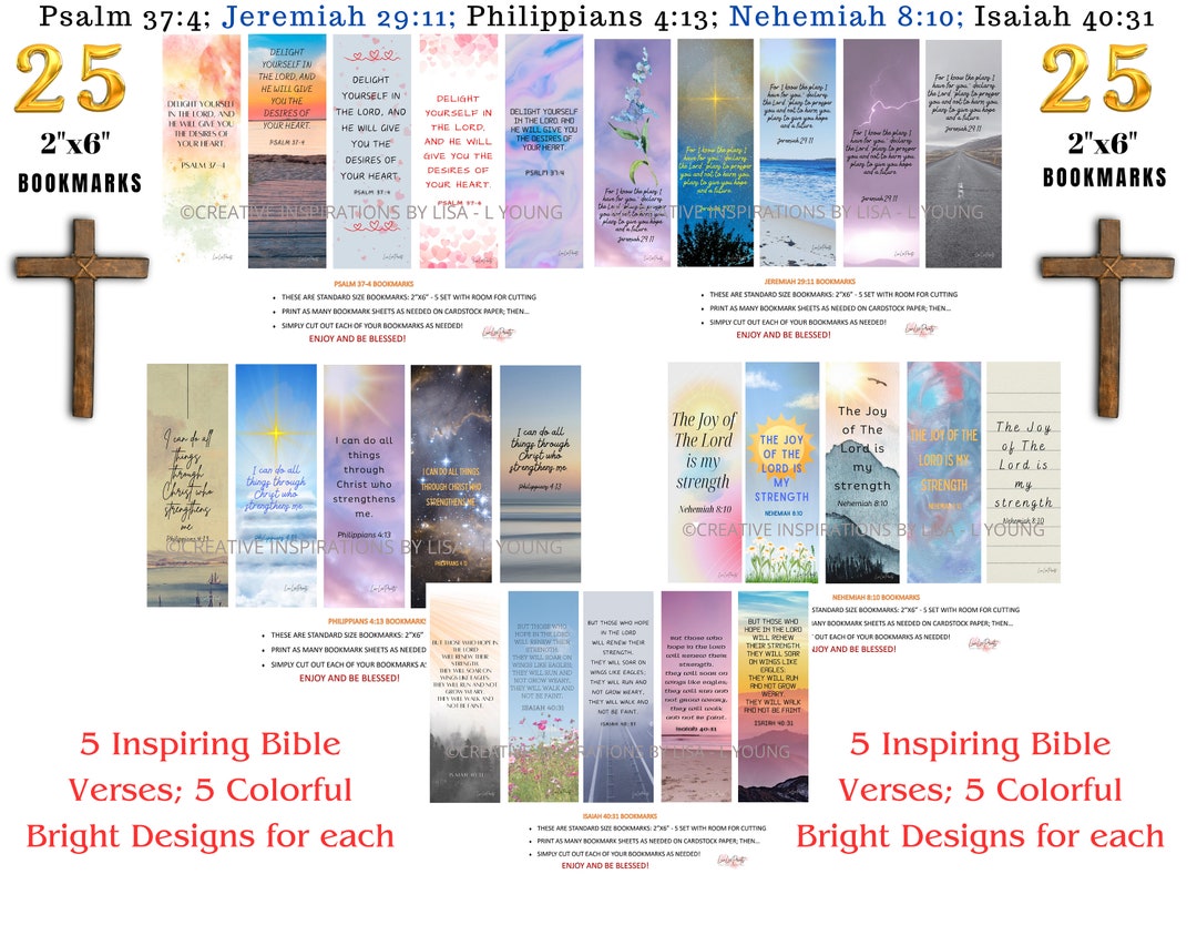 Bible Printable Bookmark Jeremiah 29-11 Nehemiah 8-10 Isaiah 40-31 ...