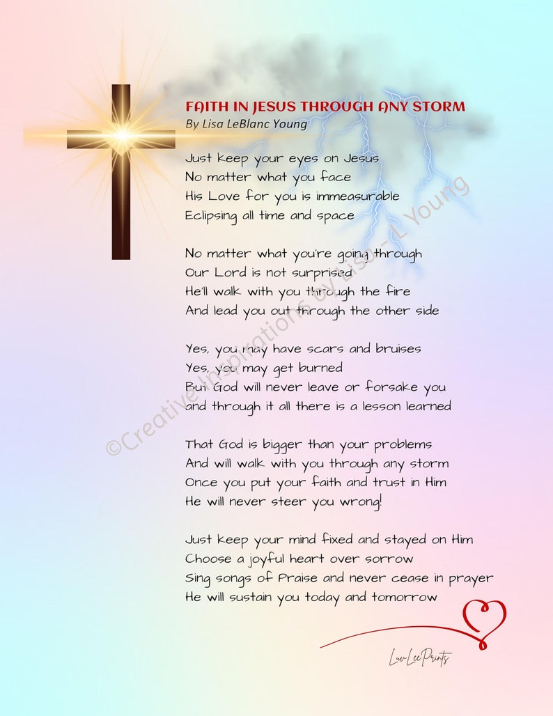 Christian Wall Art Original Poem Poster Christian Wall Art Motivational ...