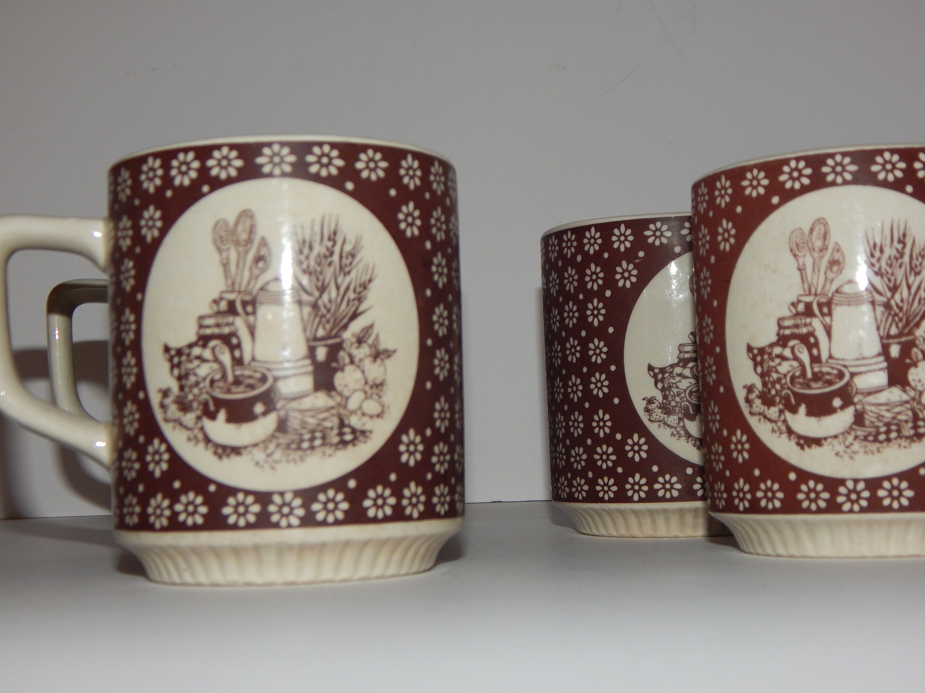 Vintage Enesco Country Kitchen Mugs Vintage Ceramic Mugs - Etsy