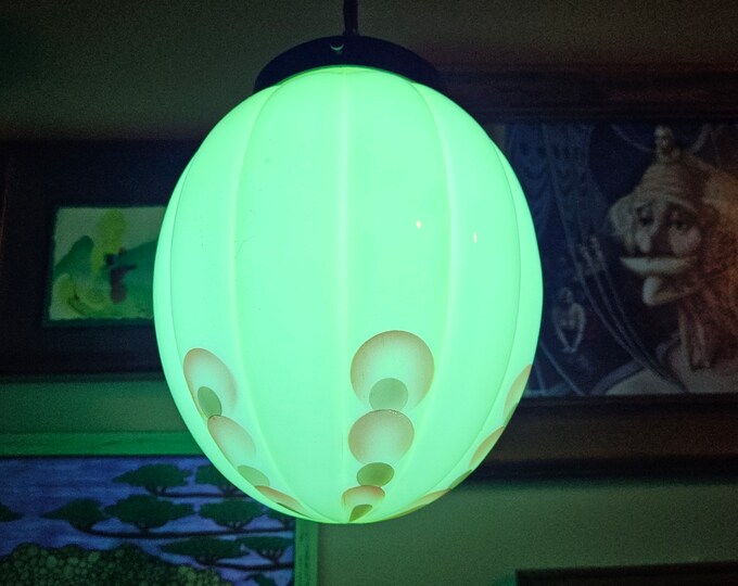 One of a Kind! Vintage Bohemian Uranium Glass Pendent Hanging Lamp - Etsy